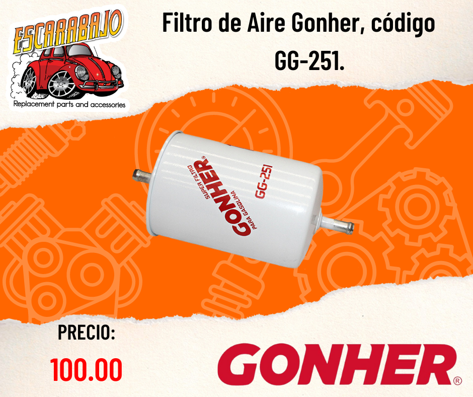 El Filtro de Gasolina Gonher GG-251 | Escarabajo Refacciones & Accesorios